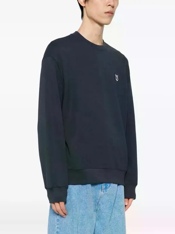 Maison Kitsuné Embroidered-logo Patch Sweatshirt - Blue