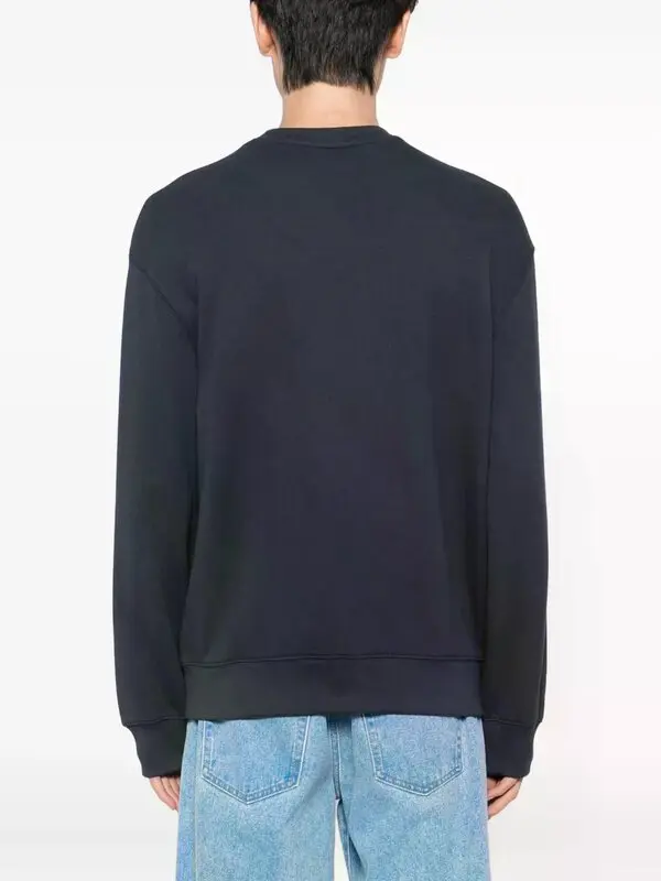 Maison Kitsuné Embroidered-logo Patch Sweatshirt - Blue