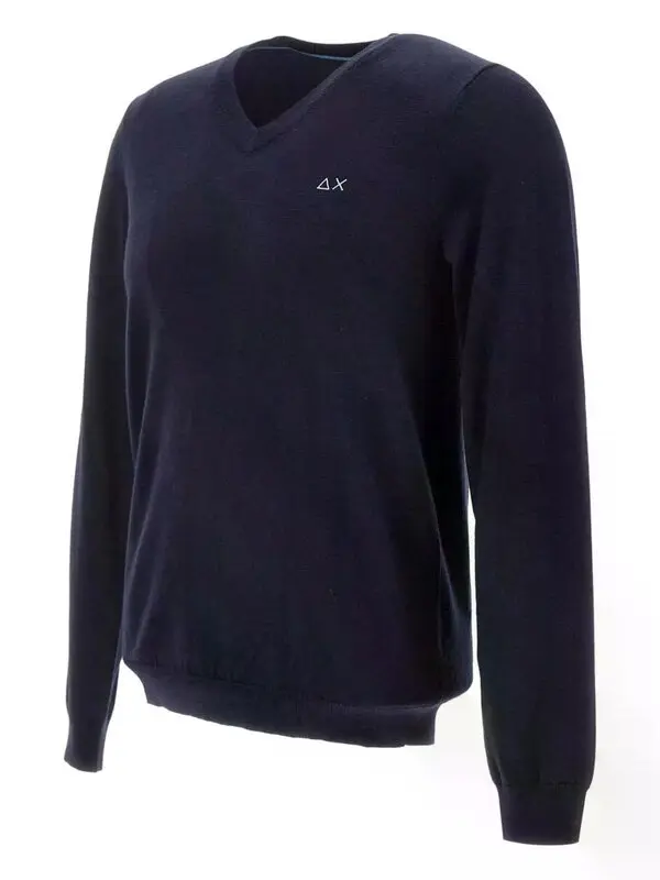 SUN 68 Embroidered-logo V-neck Sweater