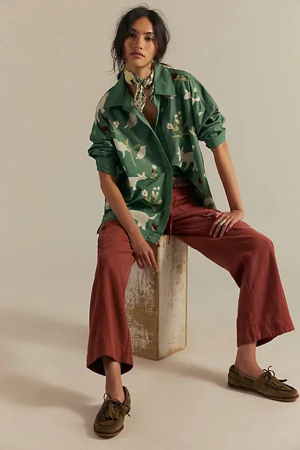 Free People Crafty Critter Button-down Shirt