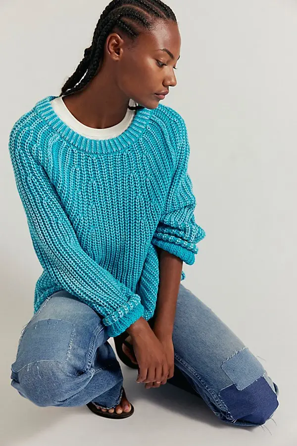 Free People Lizzy Raglan Tunic In Bluebird - 26% Off | Editorialist