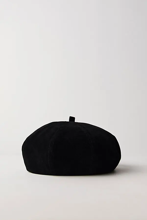 Free People Sade Suede Beret - Black