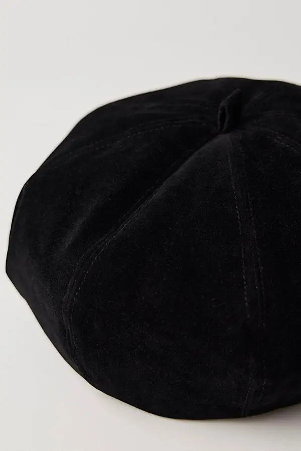 Free People Sade Suede Beret - Black
