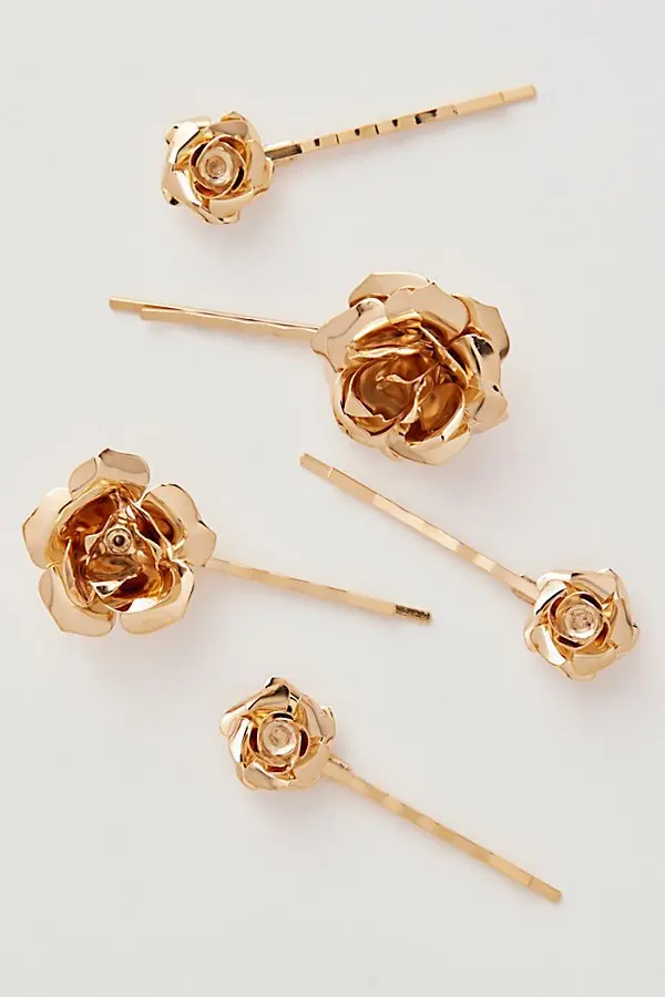 EPONA VALLEY Field Of Rose Hair Clip Set - Gold