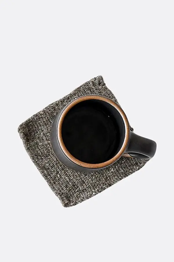 LOOM IMPORTS Handwoven Wool Coaster Set - Light Grey