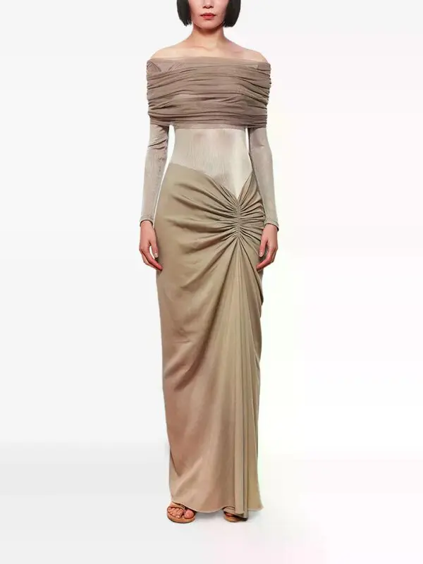 Christopher Esber Sonora Off-the-shoulder Dress - Neutrals