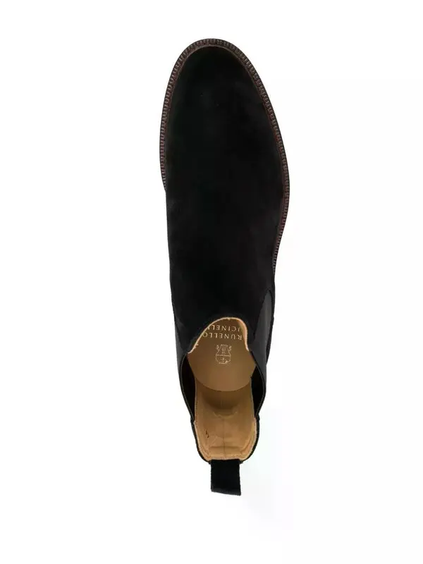 Brunello Cucinelli Elasticated-panel Chelsea Leather Boots