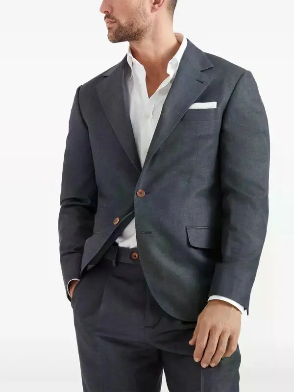 Brunello Cucinelli Single-breasted Wool-linen Blazer
