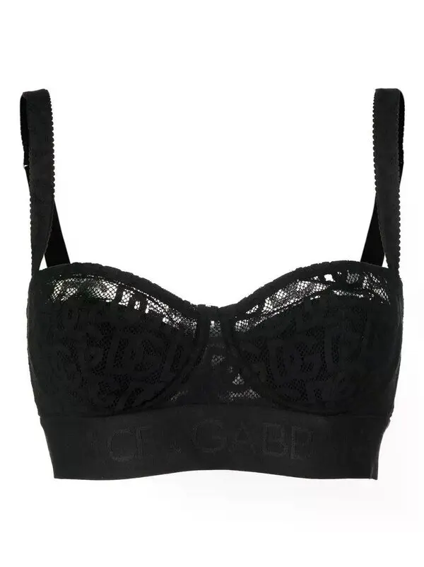 Dolce & Gabbana Jacquard Tulle Balconette Bra