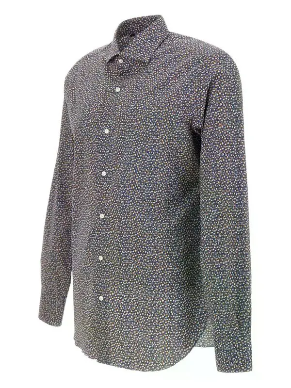 BARBA NAPOLI Micro-optical Pattern Shirt - Grey