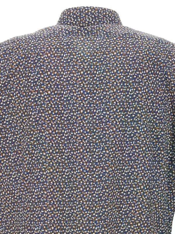 BARBA NAPOLI Micro-optical Pattern Shirt - Grey