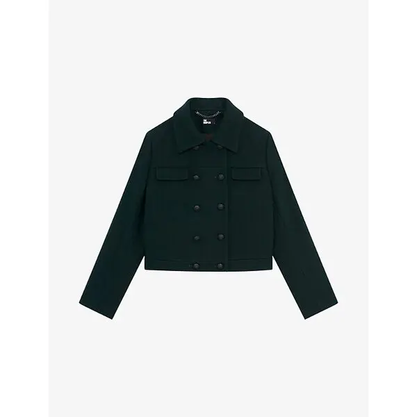 The Kooples Flap-pocket Double-breasted Wool-blend Jacket