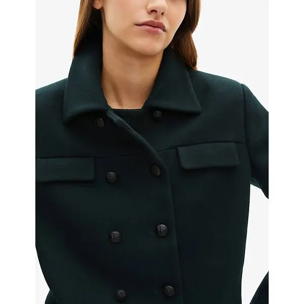 The Kooples Flap-pocket Double-breasted Wool-blend Jacket