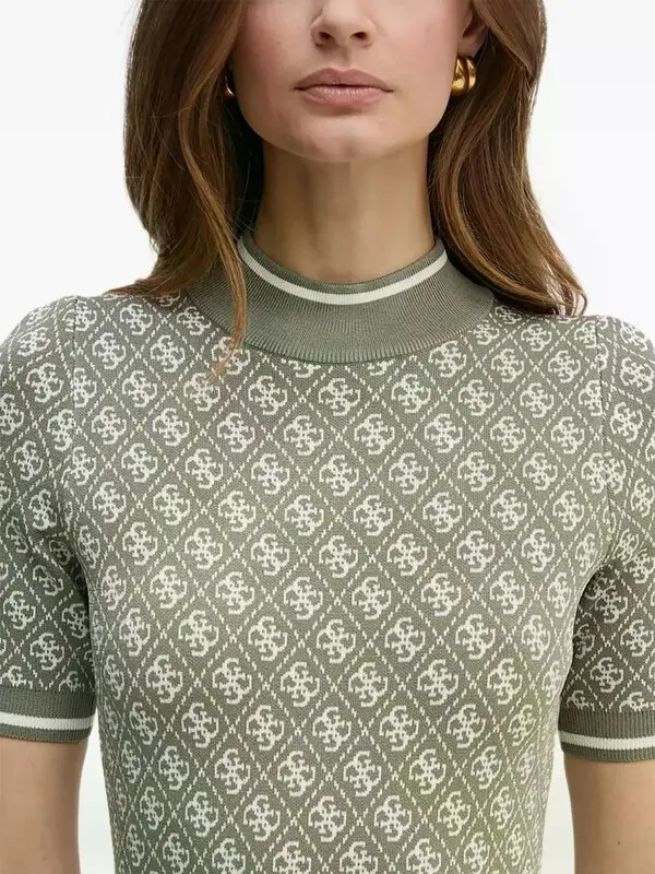 Guess Logo-pattern Mini Dress - Green