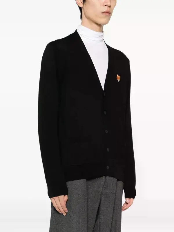 Maison Kitsuné Bold Fox Head Patch Cardigan - Black