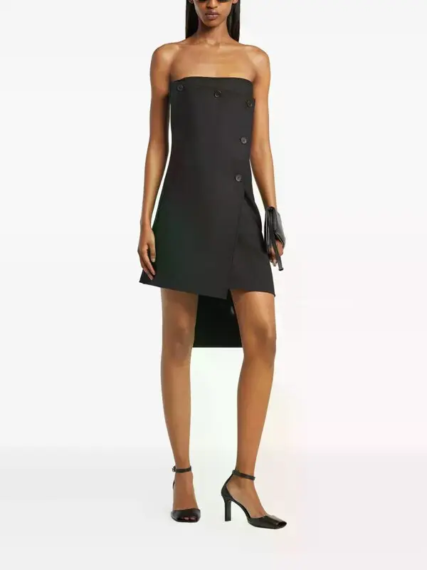 COURREGES Strapless Button-fastening Mini Dress