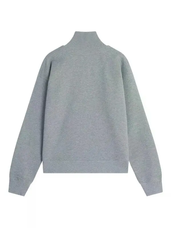 Maison Kitsuné Embroidered Half-zip Sweatshirt - Grey