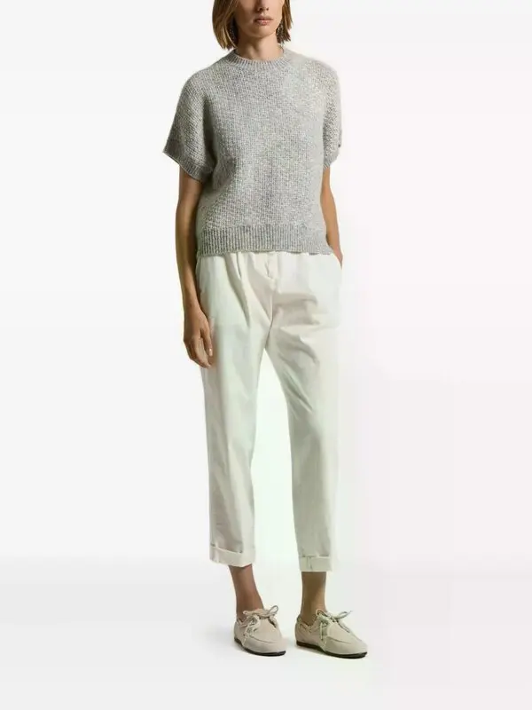 Peserico Short-sleeve Waffle Knit Sweater