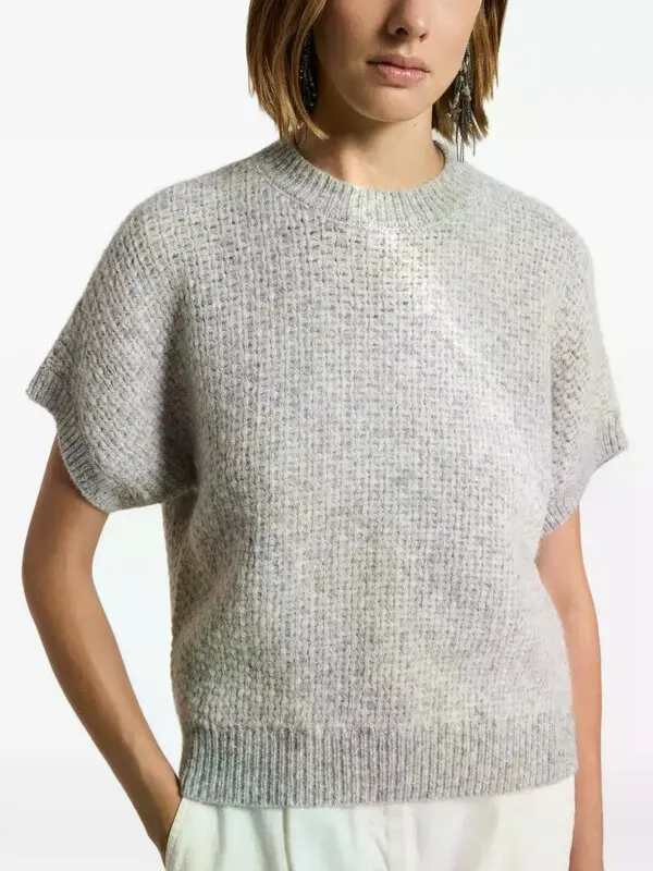Peserico Short-sleeve Waffle Knit Sweater