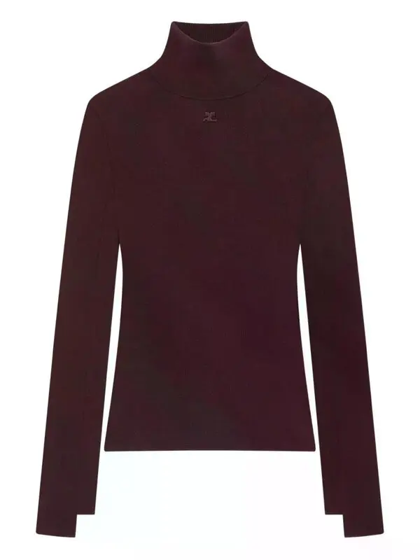 COURREGES Long-sleeve Mock-neck Top - Red