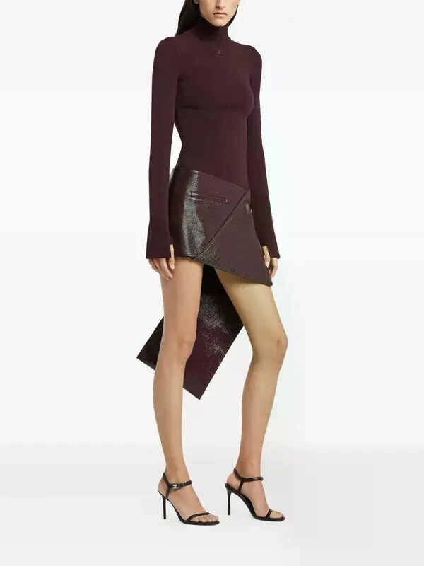COURREGES Long-sleeve Mock-neck Top - Red