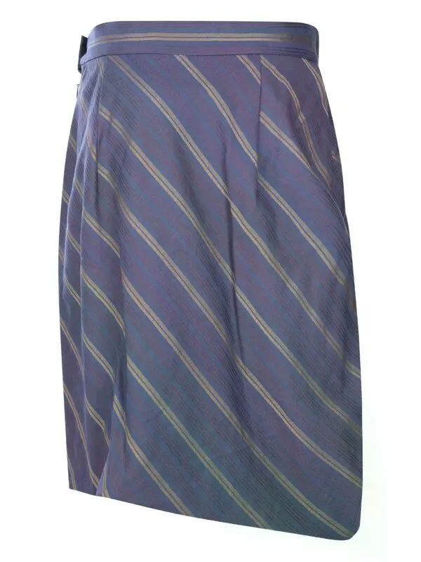 VIVIENNE WESTWOOD Striped Gathered Midi Skirt - Purple