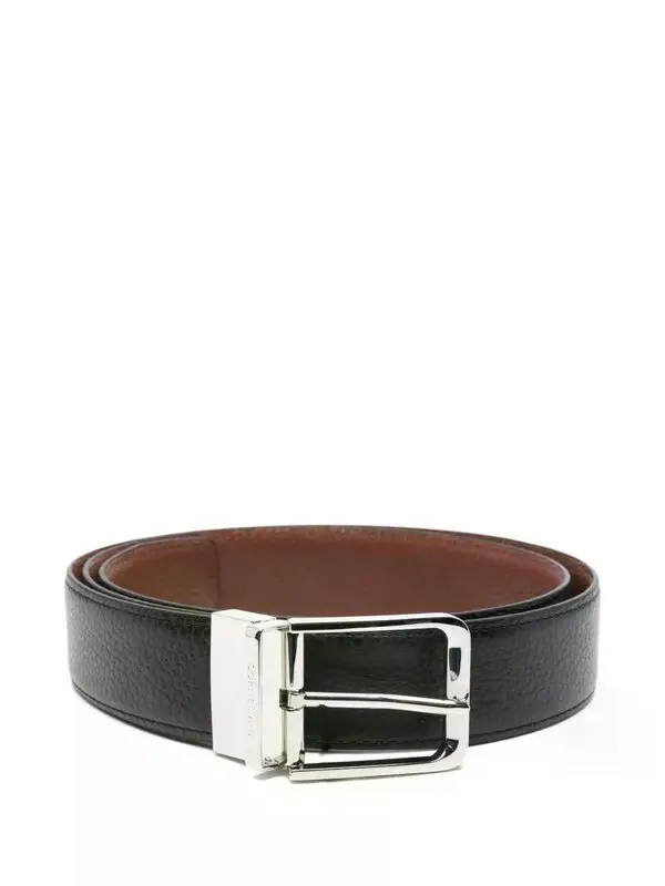 Corneliani Reversible Leather Belt - Black