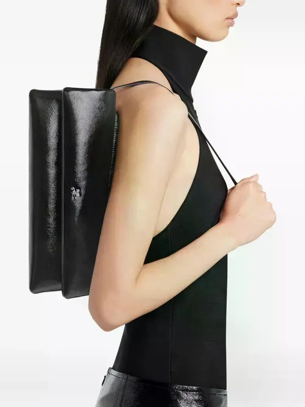 COURREGES Naplack Leather Shoulder Bag