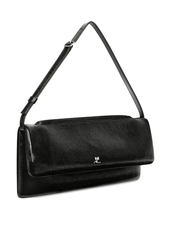 COURREGES Naplack Leather Shoulder Bag