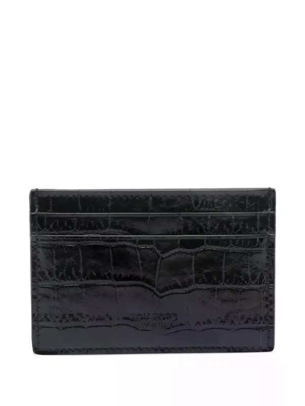 TOM FORD Crocodile-effect Card Holder - Black