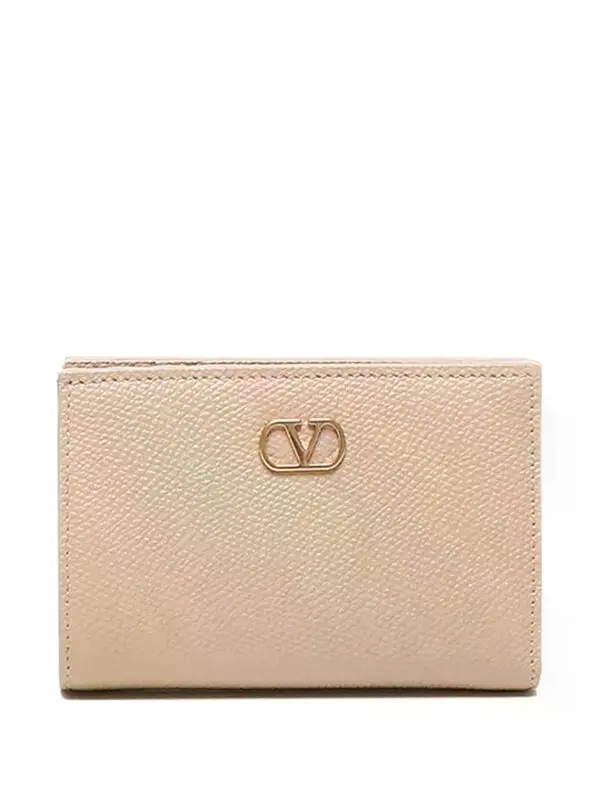 Valentino Garavani V-logo Signature Leather Wallet - Neutrals