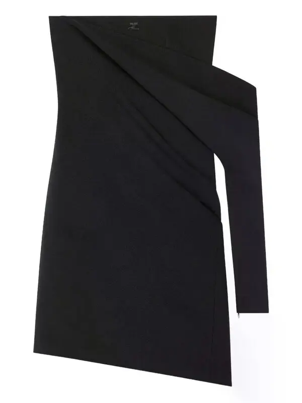 COURREGES One-sleeve Draped Mini Dress - Black
