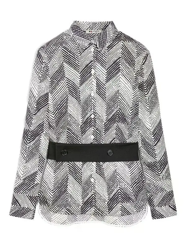 Ports 1961 Chevron-patterned Belted Shirt