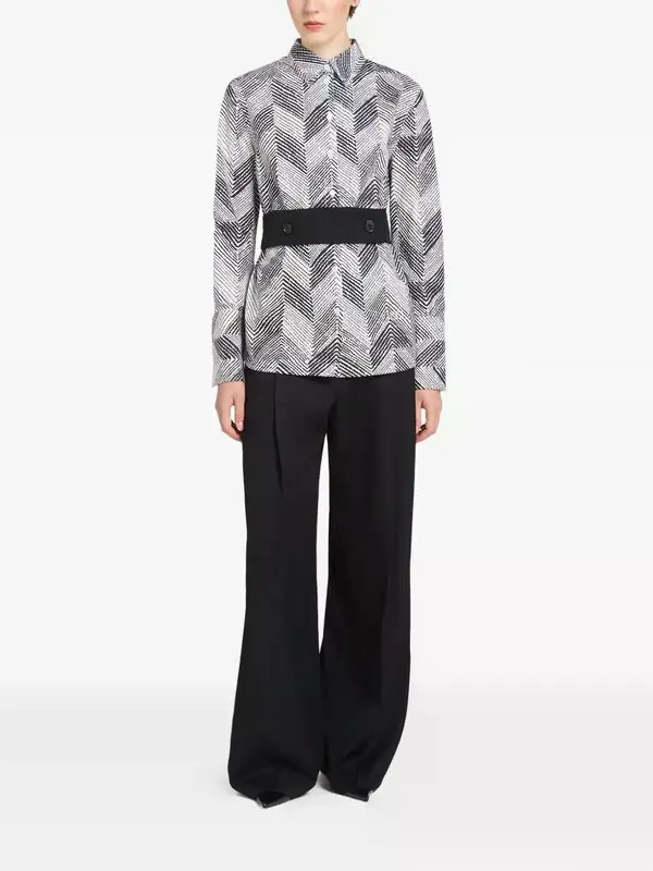 Ports 1961 Chevron-patterned Belted Shirt