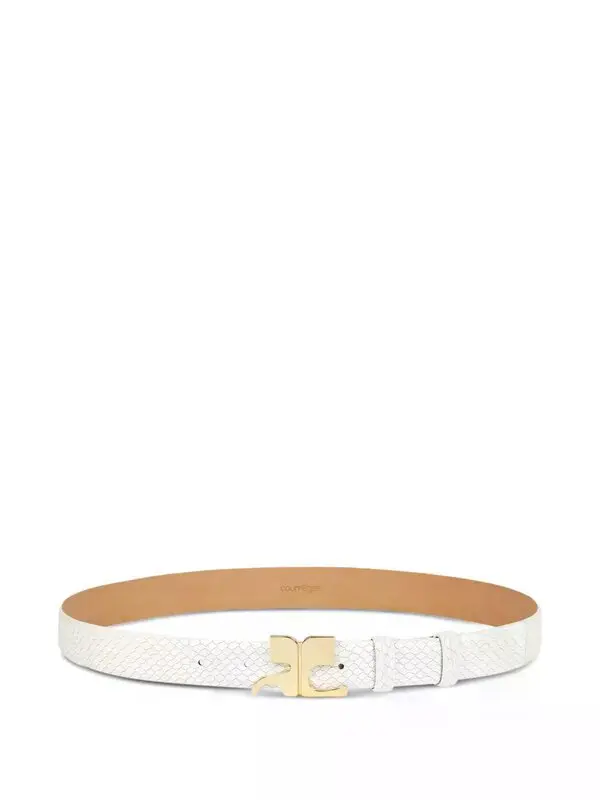 COURREGES Viper Leather Belt - White