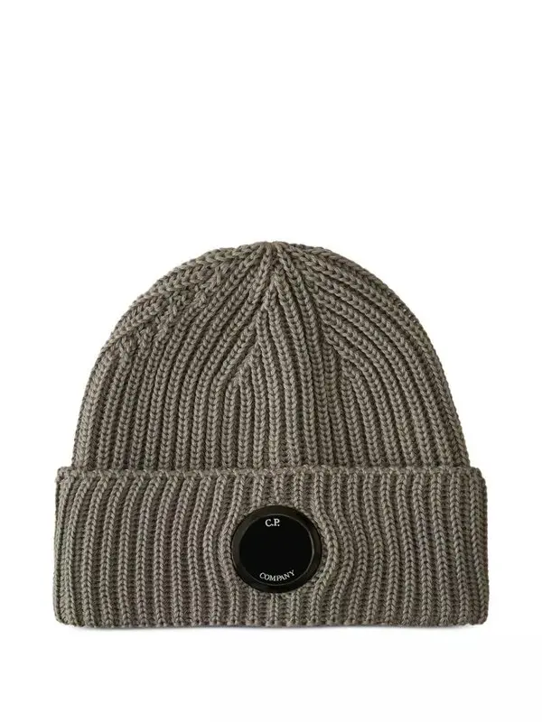 C.P. COMPANY Ribbed-wool Beanie Hat - Grey