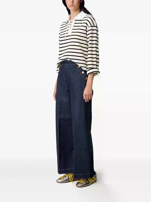 Claudie Pierlot Sailor Wide-leg Jeans - Blue