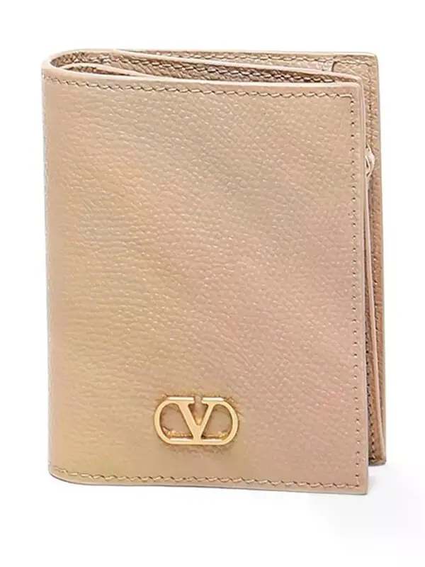 Valentino Garavani V-logo Signature Leather Wallet - Neutrals