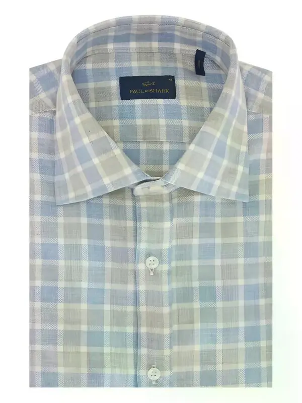 Paul & Shark Checked Long-sleeved Shirt - Blue