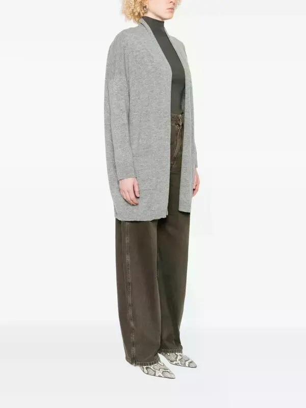 ALLUDE Patch-pocket Open-front Cardigan
