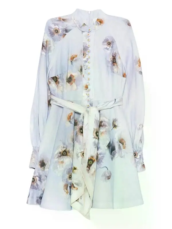 Zimmermann Floral-print Mini Dress - Purple