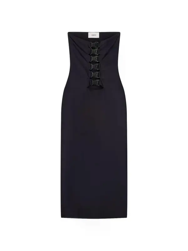 Coperni Buckle-detail Strapless Midi Dress - Grey