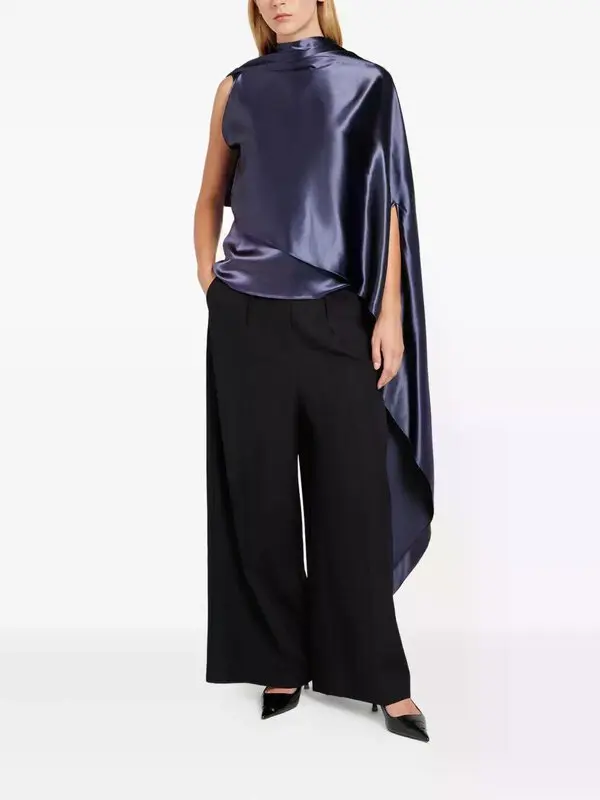 Ports 1961 Draped Satin-effect Top