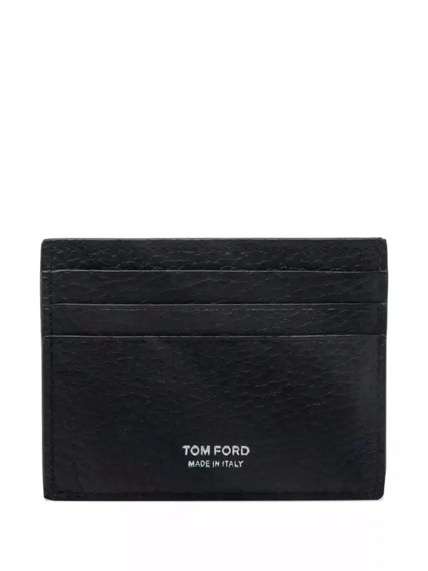 TOM FORD Logo-stamp Leather Cardholder - Black