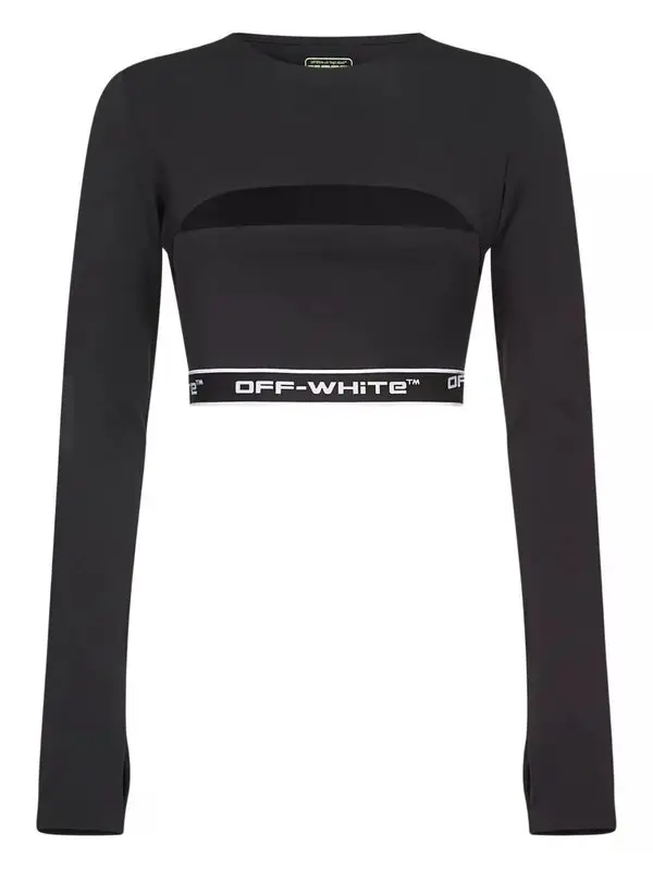 Off-White Logo-detail Long-sleeved Top - Black