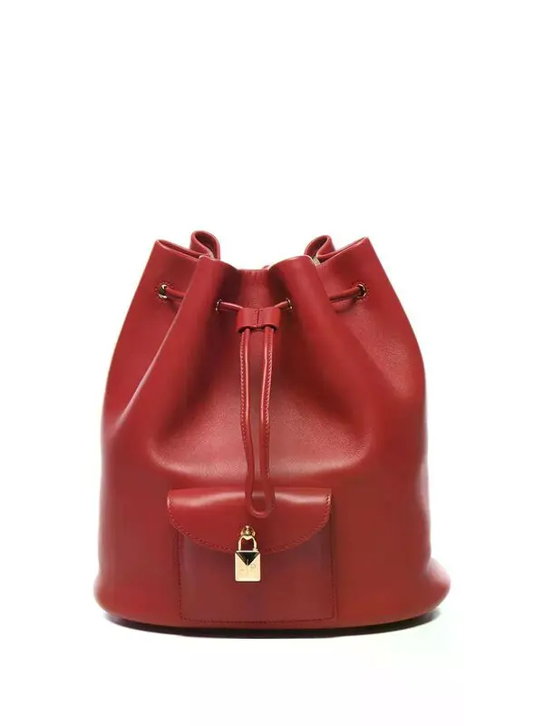 Loro Piana Drawstring Calfskin Backpack - Red