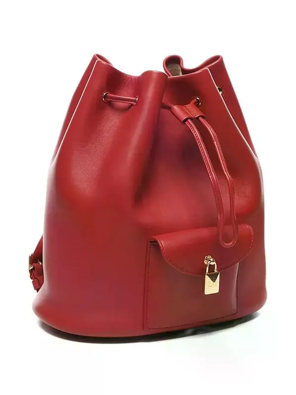 Loro Piana Drawstring Calfskin Backpack - Red