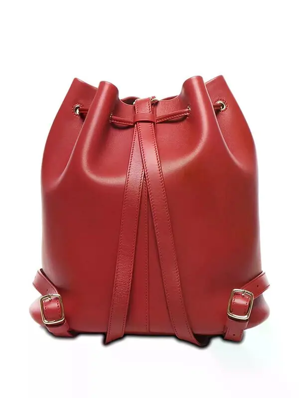 Loro Piana Drawstring Calfskin Backpack - Red