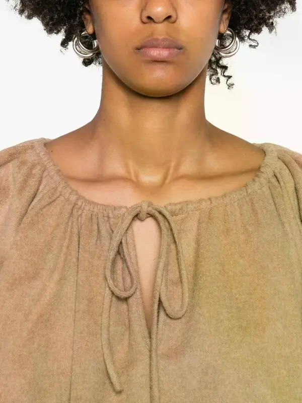 BY MALENE BIRGER Tie-neck Puff-sleeve Top - Neutrals