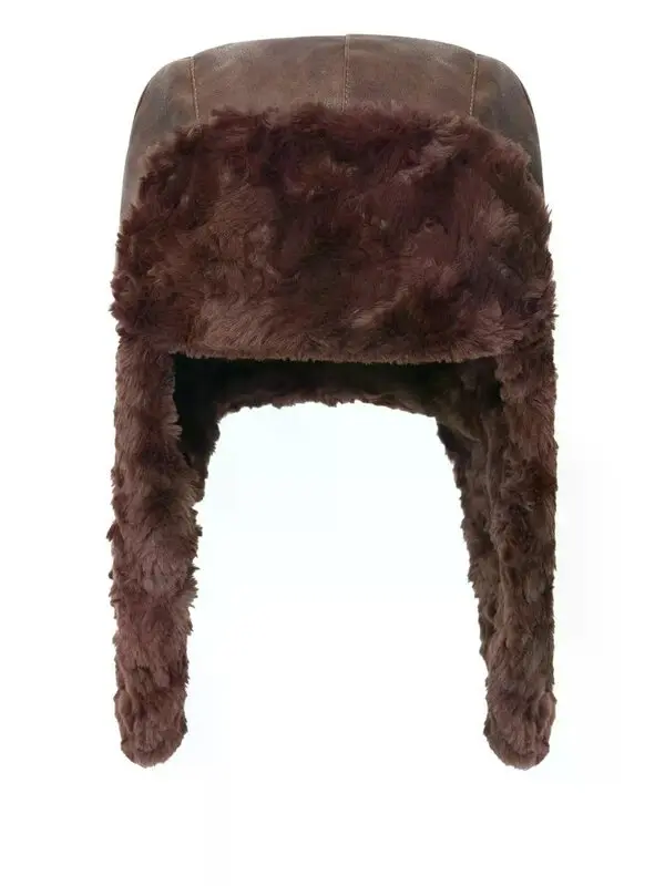 UNREAL FUR Amelia Shearling Trapper Hat - Brown